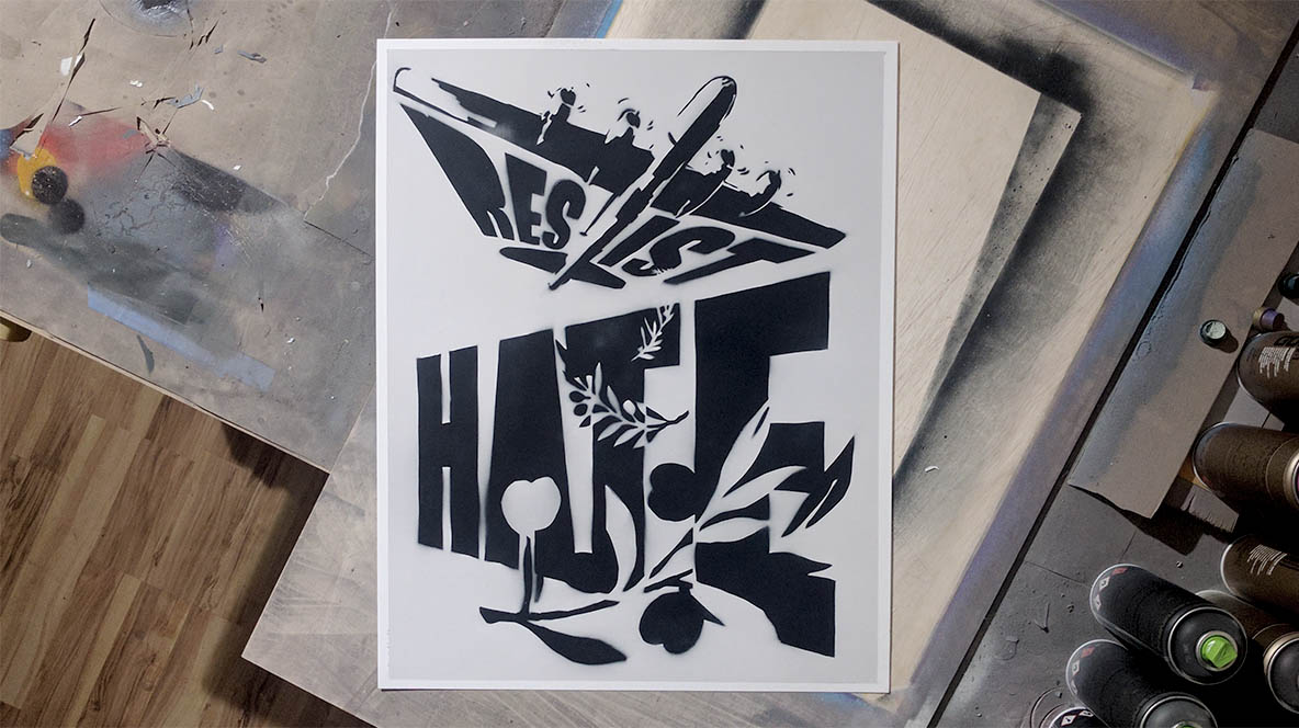 Resist Hate Poster - Street Art by Grouchy